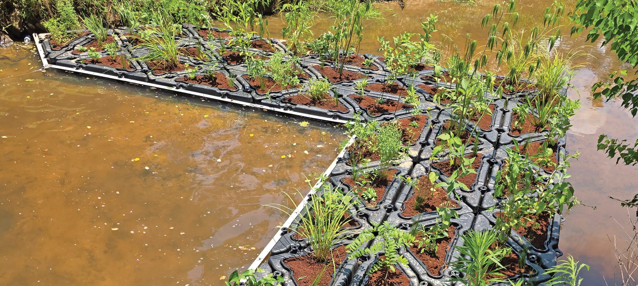 Floating Wetland Construction | Atlan Stormwater Australia