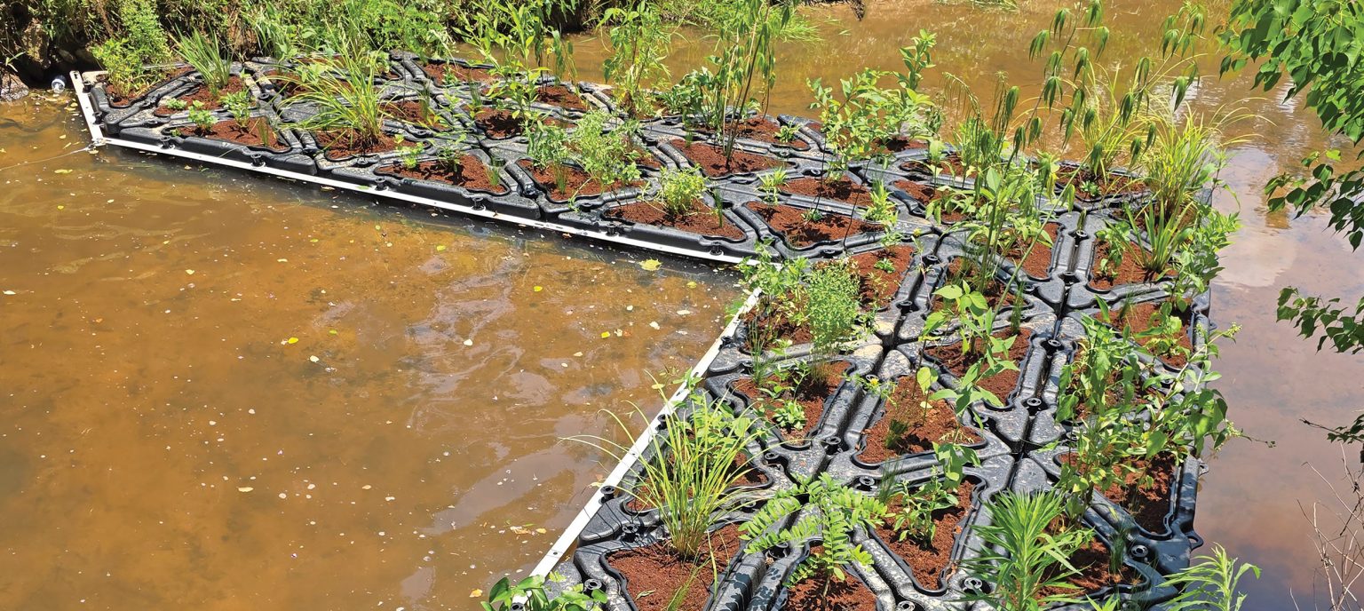Floating Wetlands Construction | Atlan Stormwater